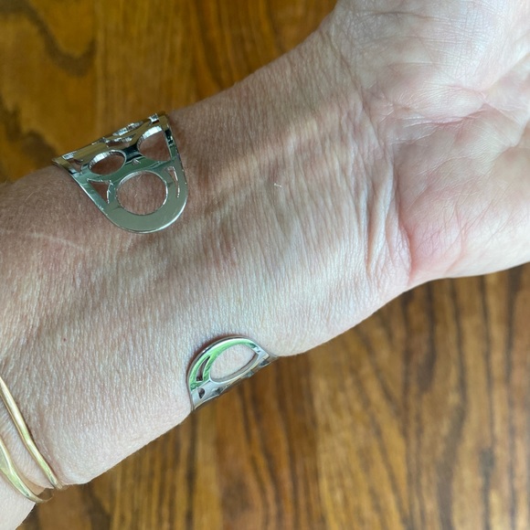 Milor | Jewelry | Milor Stainless Steel Cut Out Circles Cuff Bracelet Signed Made In Italy ...